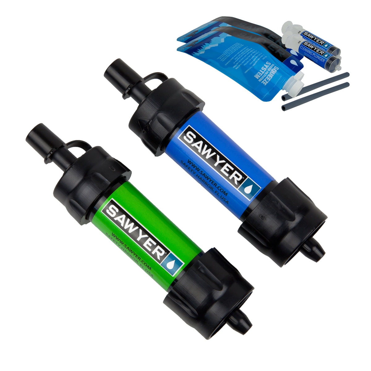 SP2101 - Sawyer Mini Water Filtration System Blue/Green Twin Pack ...